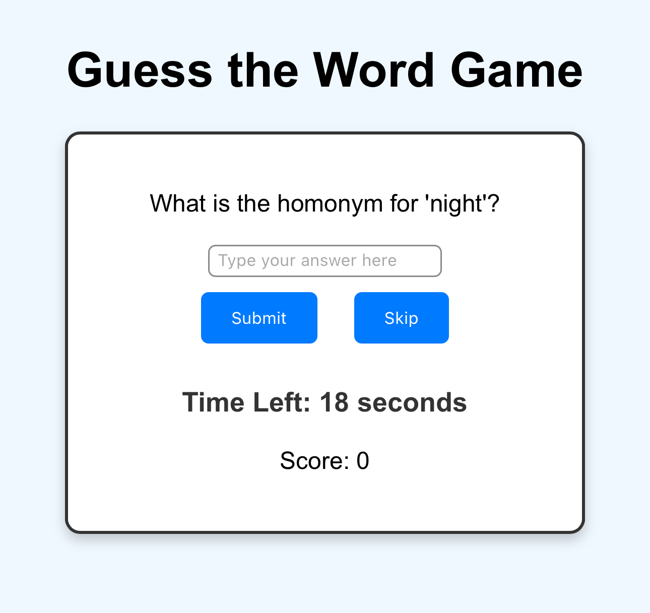 Guess the Word Game by CJPeter