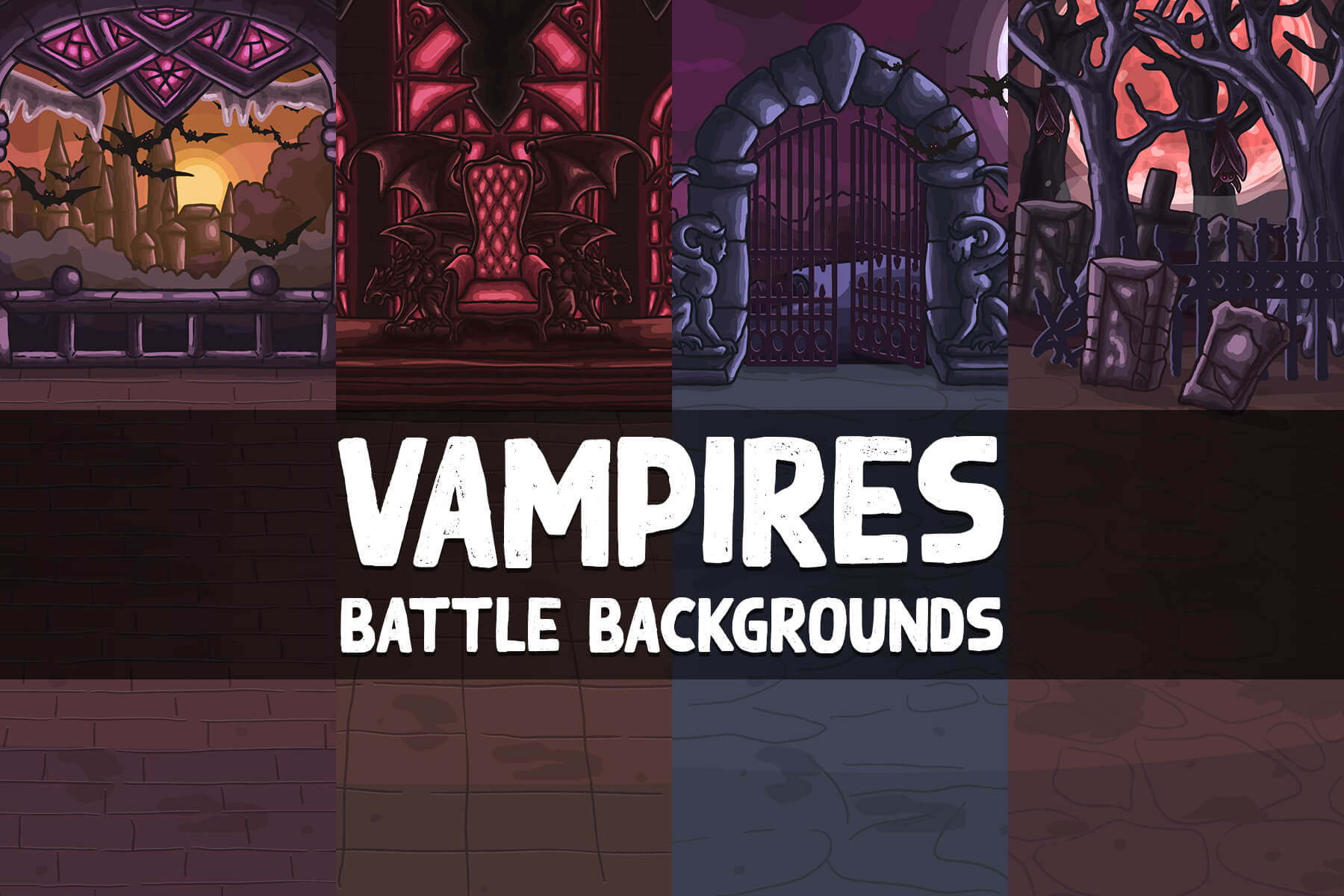 Vampire Vector Battle Backgrounds by Free Game Assets (GUI, Sprite ...