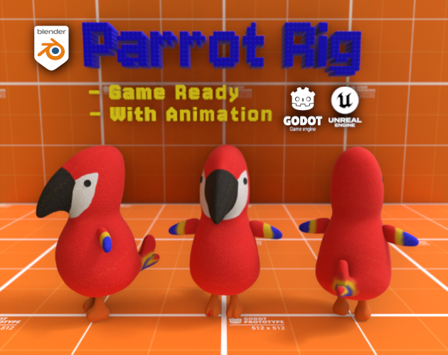 Parrot Rig with Animation by Chris Woods