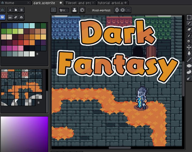 Free Dark Pixel Tileset 16x16 Top-down by Mytho Condria