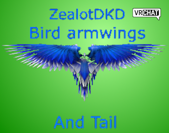 ZealotDKD Bird arm wings and tail Vrchat Blender by ZealotDKD