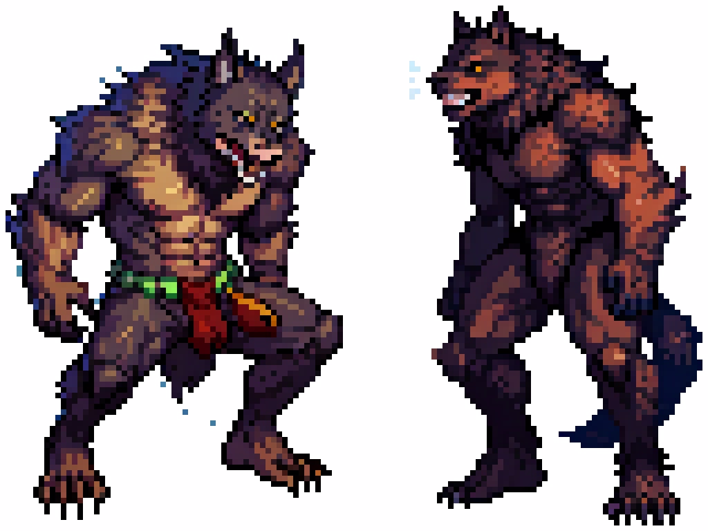 Werewolf Pixel Pack - 20 Fantasy Werewolves by Batareya