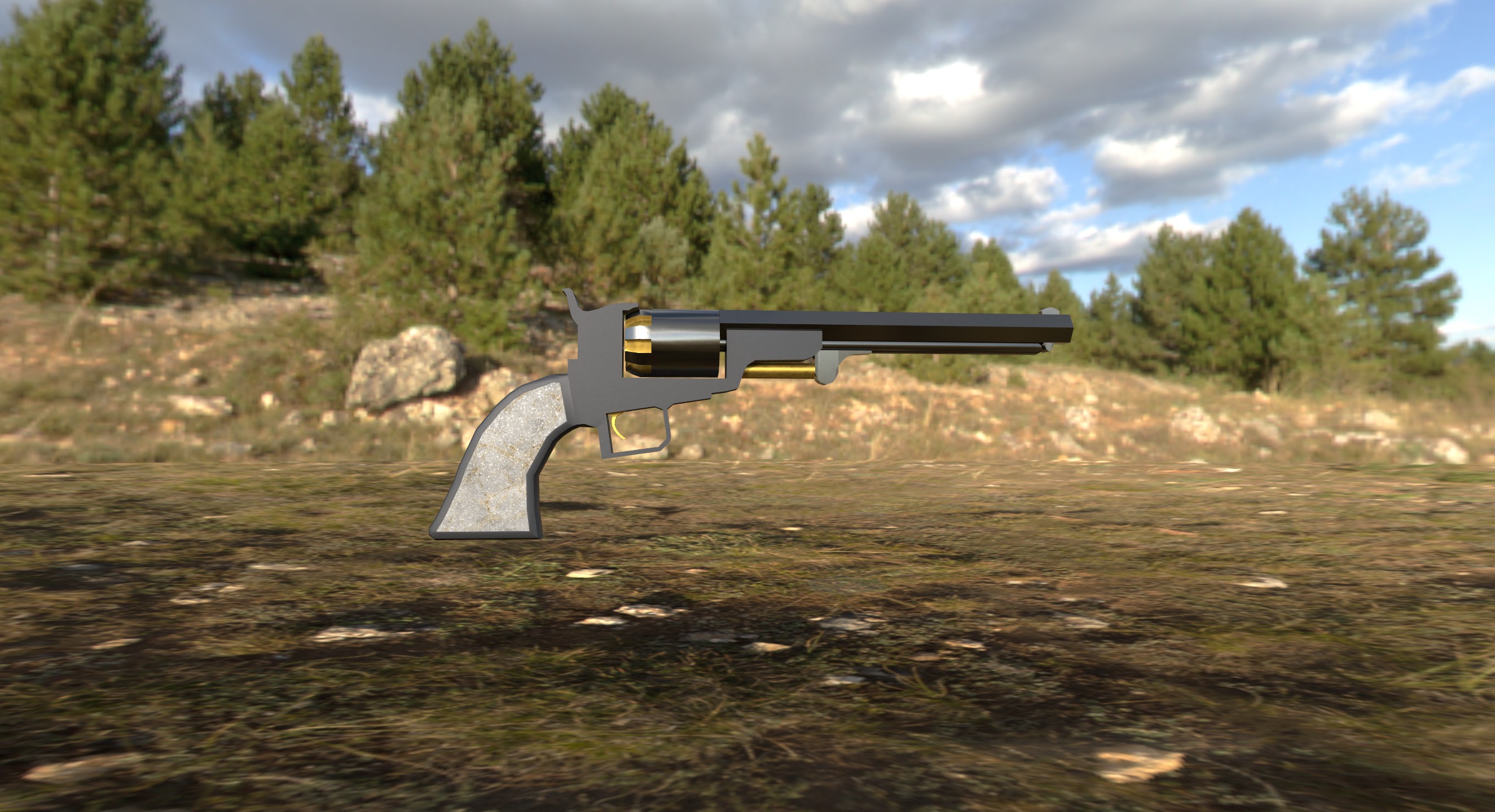 Low Poly Revolver by ToastyCatStudios