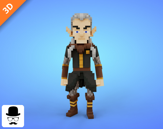 Elf 1 Voxel Character - 3D Lowpoly Fantasy Creature by MrMGames