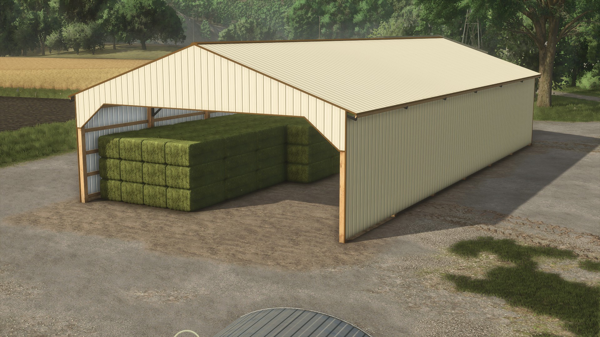 FS25 40x84 Hay Shed by LJR Modding