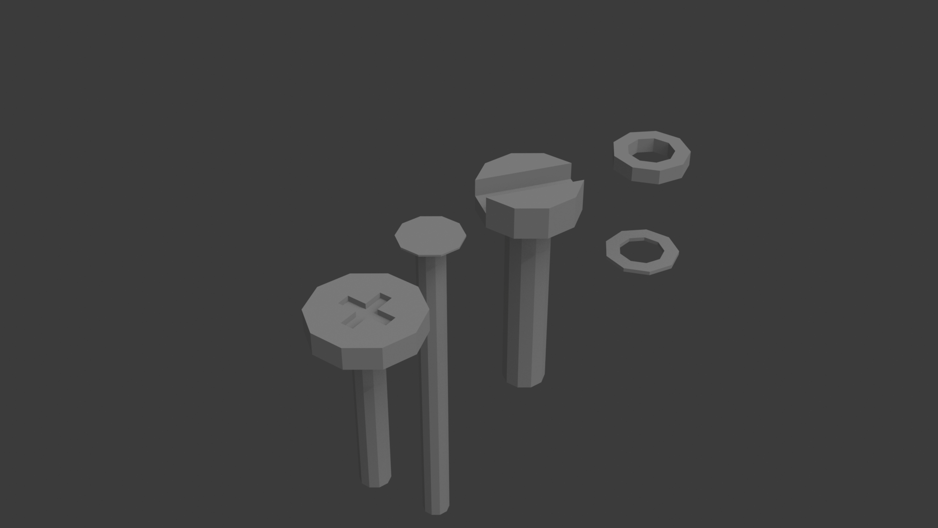 3D low poly Bolts by Bitbeard Studio
