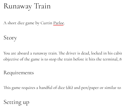 Runaway Train by curtinparloe for Tabletop Train Jam - itch.io