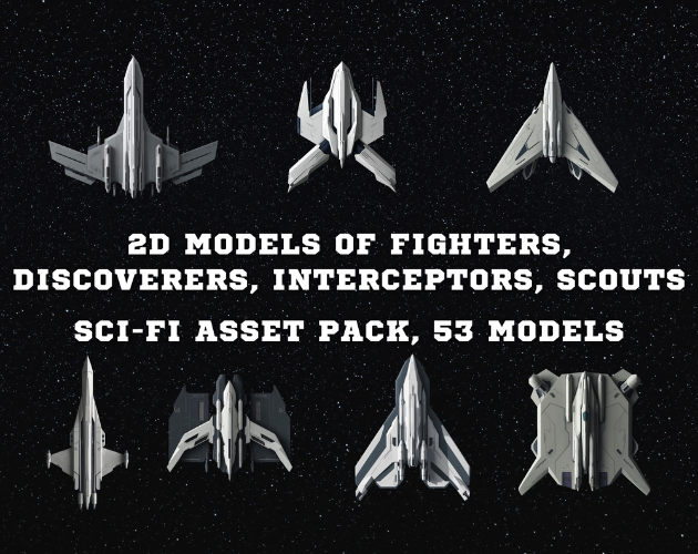 2D Models of Fighters, Discoverers, Interceptors, Scouts - Asset Pack ...
