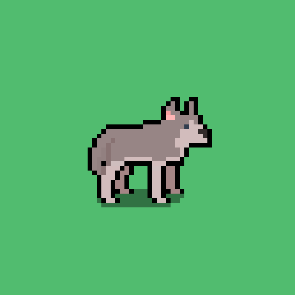 Pixel Wolf by Kiwii
