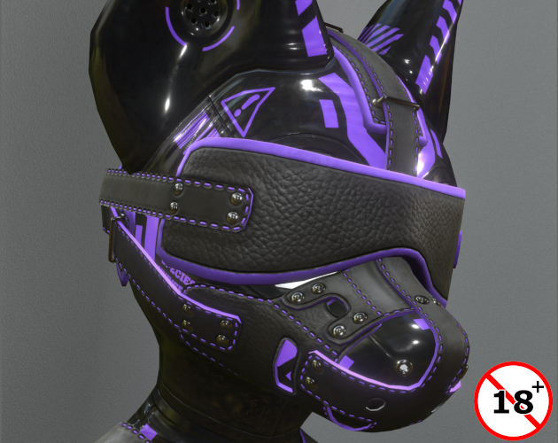 FoxiPaws' Juniper Leather Muzzle & Blindfold by Dein-Ra