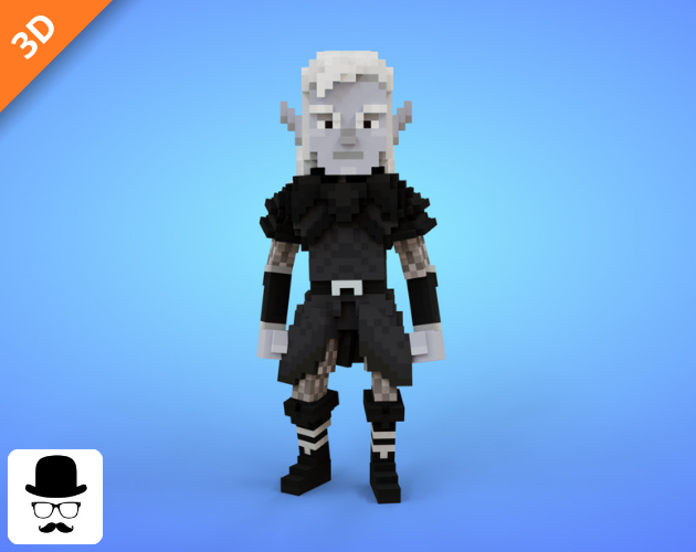 Elf 5 Voxel Character - 3D Lowpoly Fantasy Creature by MrMGames