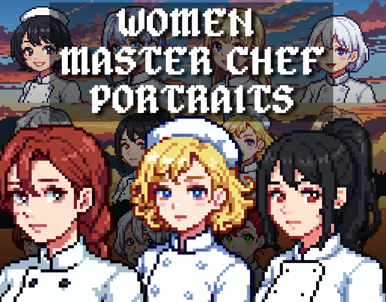 Master Chef Portrait Pack - 12 Unique Pixel Art Culinary Women ...