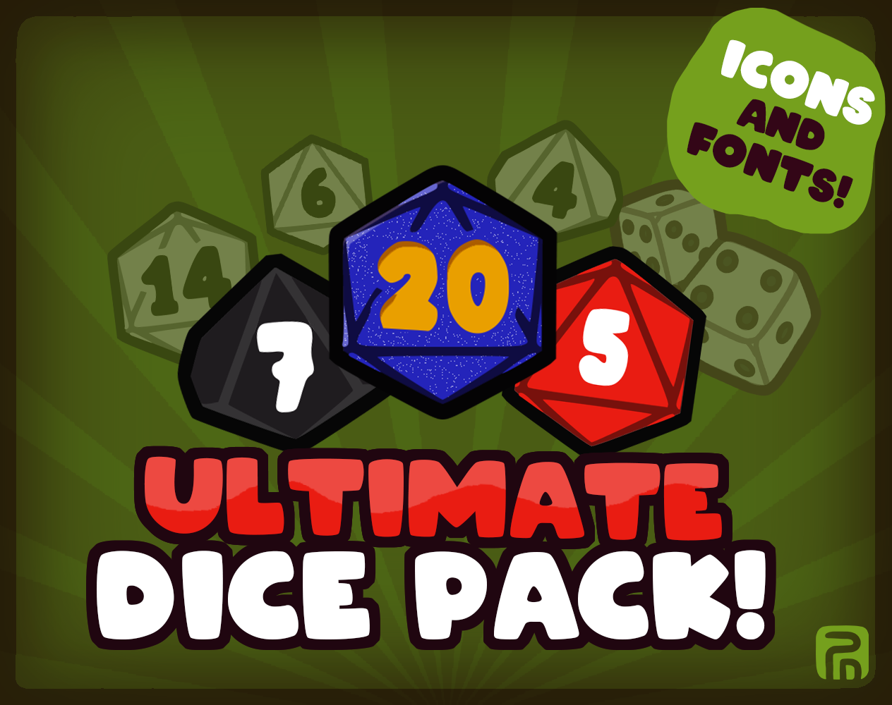 Ultimate Dice Asset Pack (Icons Fonts) by Penzilla