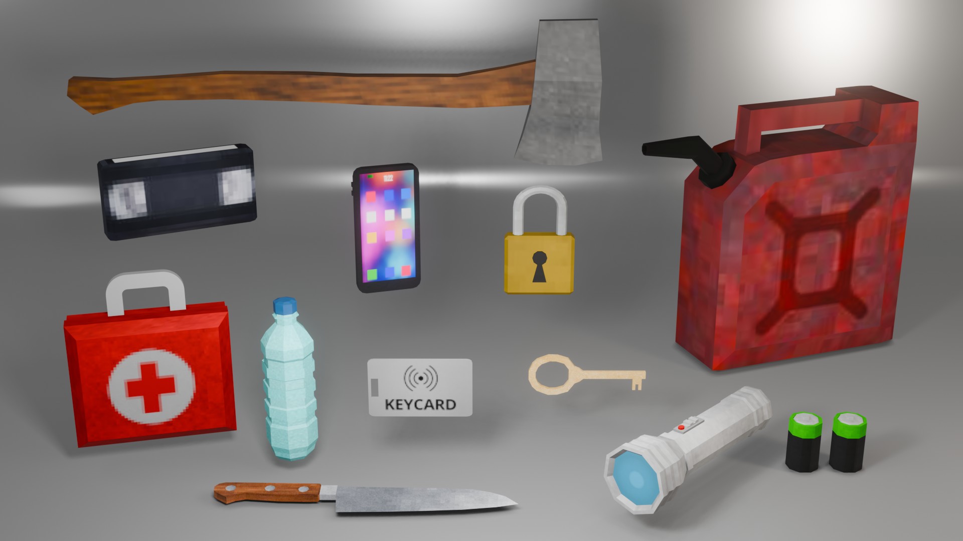 3D Models objects low poly PS1 assets pack by Leha_M