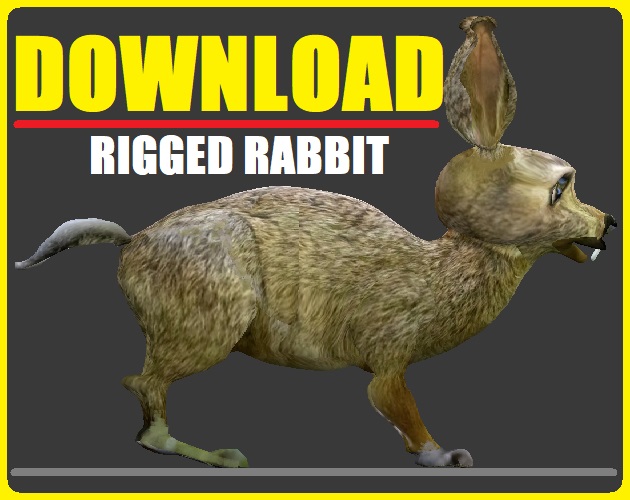 RABBIT CHARACTER RIGGED 3D MODEL GAME READY ASSETS. by RUDE-RUDY-TUTORIALS
