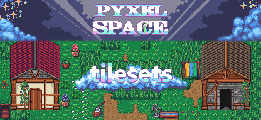 Monday and Tuesday update - Pyxel Space - Tilesets by Daniele Santana