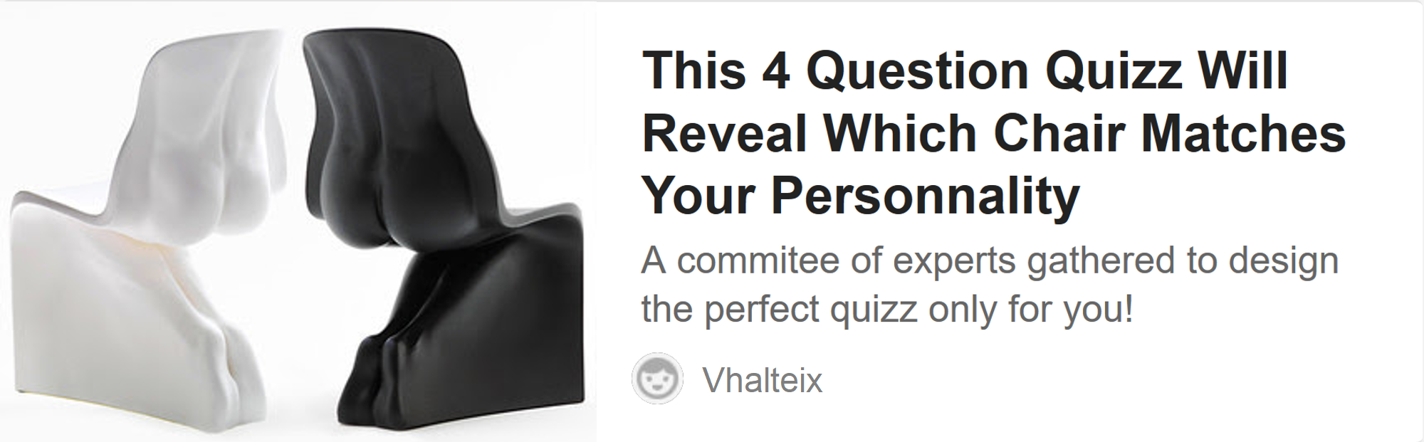 This 4 Question Quizz Will Reveal Which Chair Matches Your Personnality ...