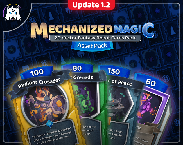 Mechanized Magic: 2D Vector Cards Pack by Dumivid