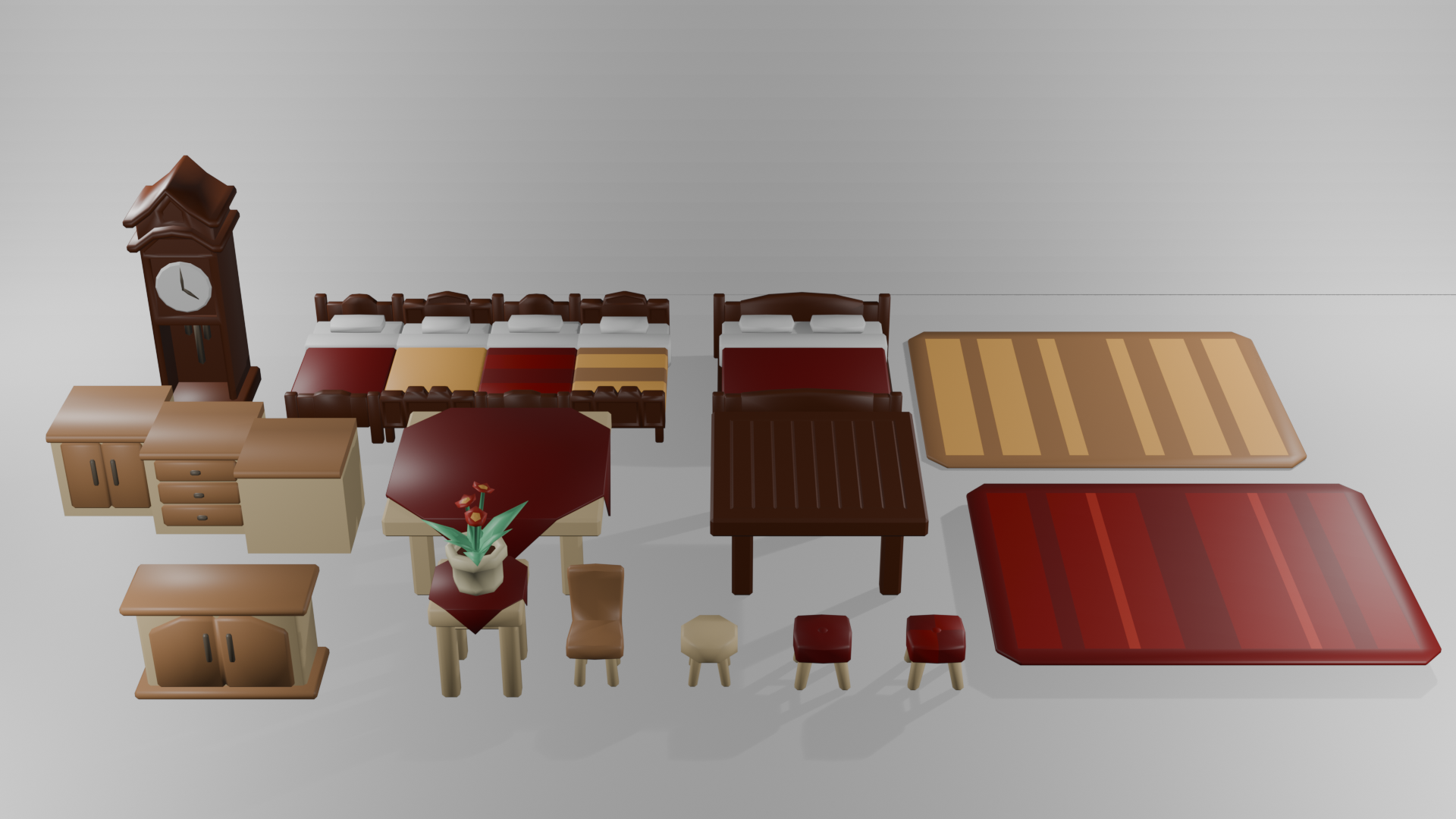 Free Low-Poly Furniture - 22 Props (CC0) by Quin.GS