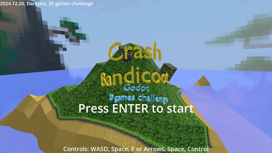 Crash Bandicoot. Godot. 20 games challenge by DarkDes