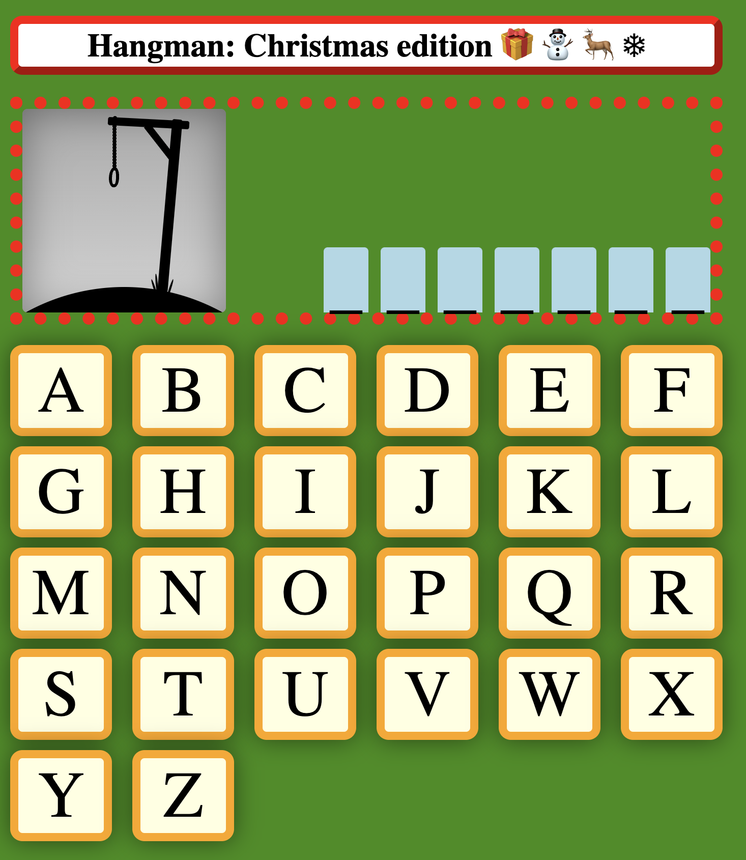 Christmas hangman by badaboot