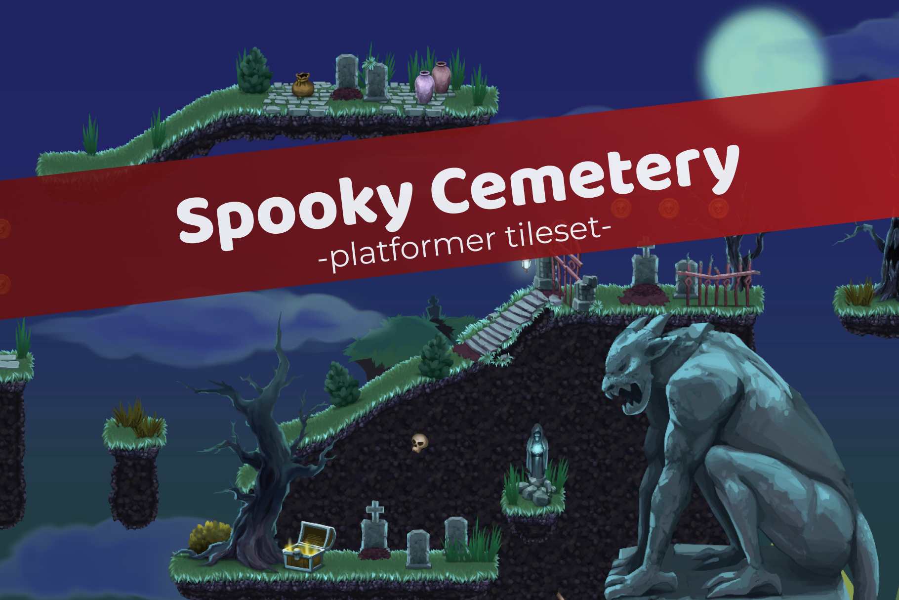 New Realease: Spooky Cemetery Platformer Tileset! - itch.io