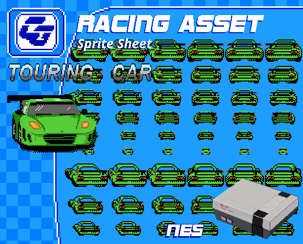 Racing Asset 'Touring Car' NES (psuedo) by chasersgaming