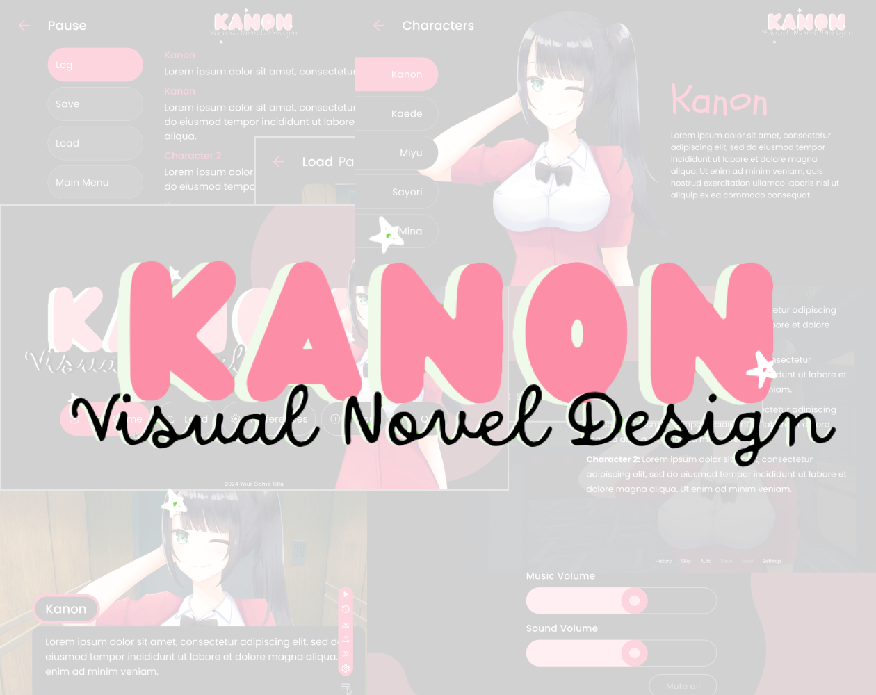 Kanon: Dark Visual Novel UI by Roman