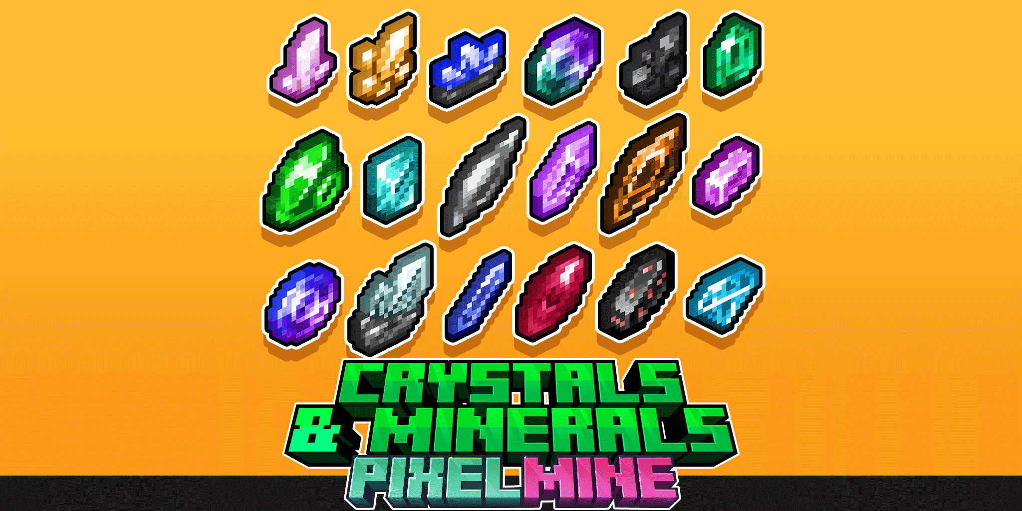 100 Crystals + Minerals Icons by PixelmineStudio