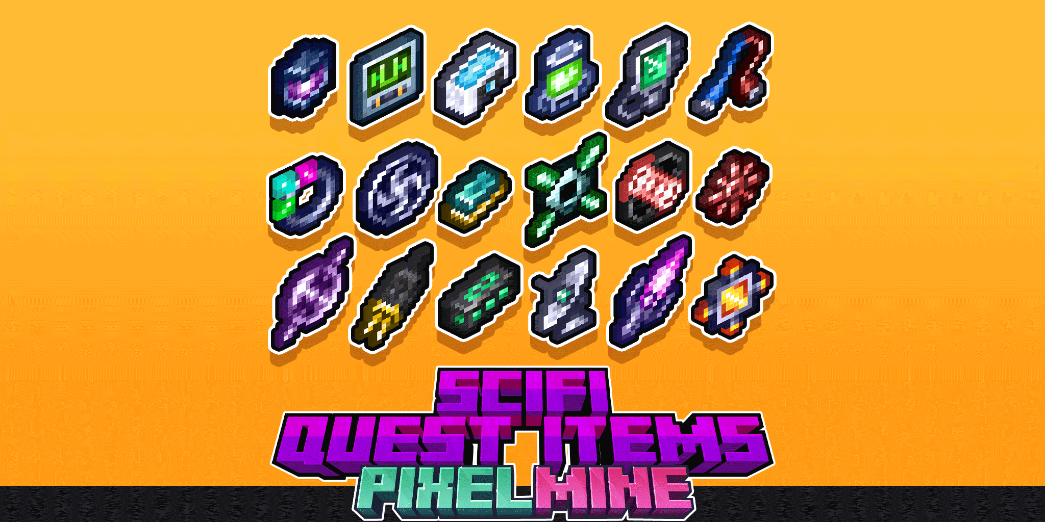 97 SciFi Quest Item Icons by PixelmineStudio