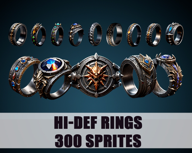 Hi-Def Rings Pack 2 - 300 Sprites by FortressSide