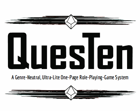 QuesTen-One Page TTRPG by Hewnheart