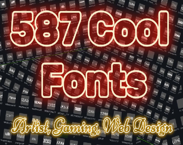 587 Cool Fonts by FreakyDAYZ