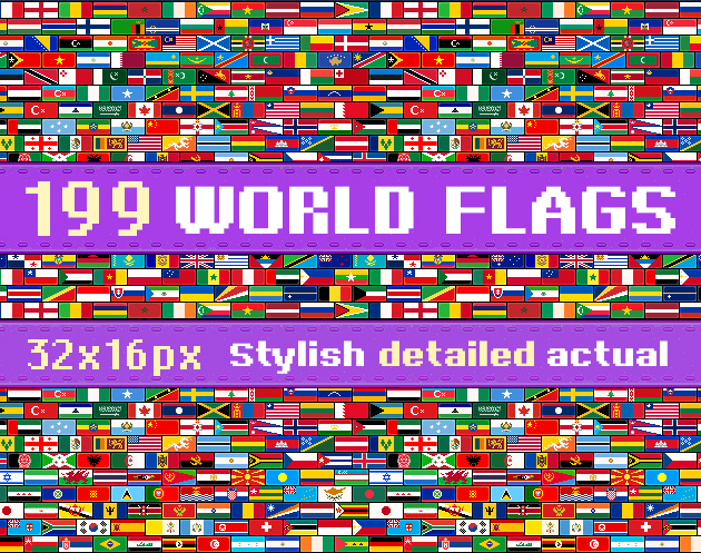 199 DETAILED WORLD FLAGS (32x16px) for your game or project. by ...