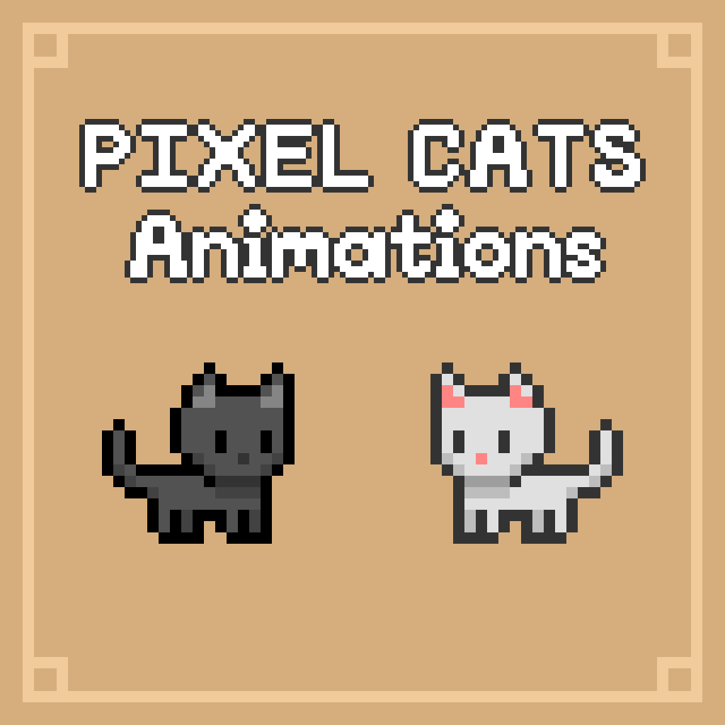 Cat Pixel Animation Pack By Delinearte