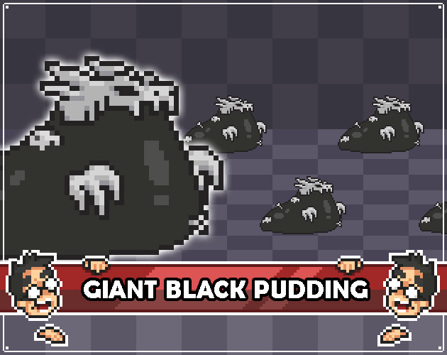 2D Pixel Art Giant Black Pudding Sprites by Elthen's Pixel Art Shop