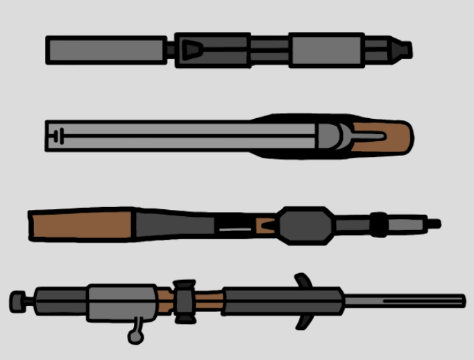 Simple top-down weapon pack by Synkear