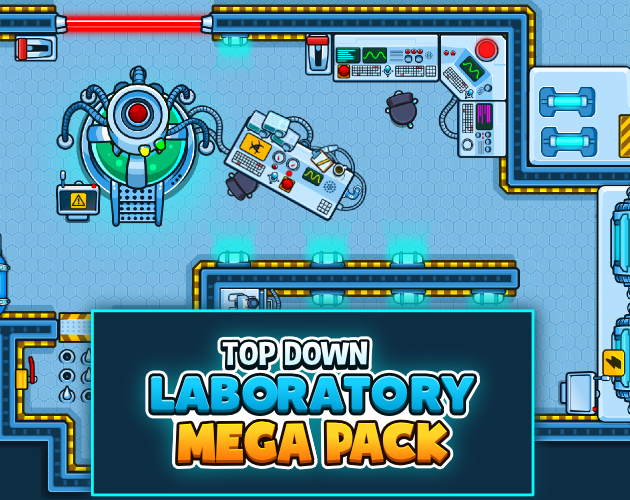 Top down laboratory mega game asset pack by Robert Brooks ...