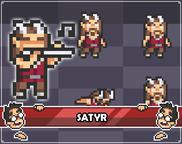 2D Pixel Art Satyr Sprites by Elthen's Pixel Art Shop