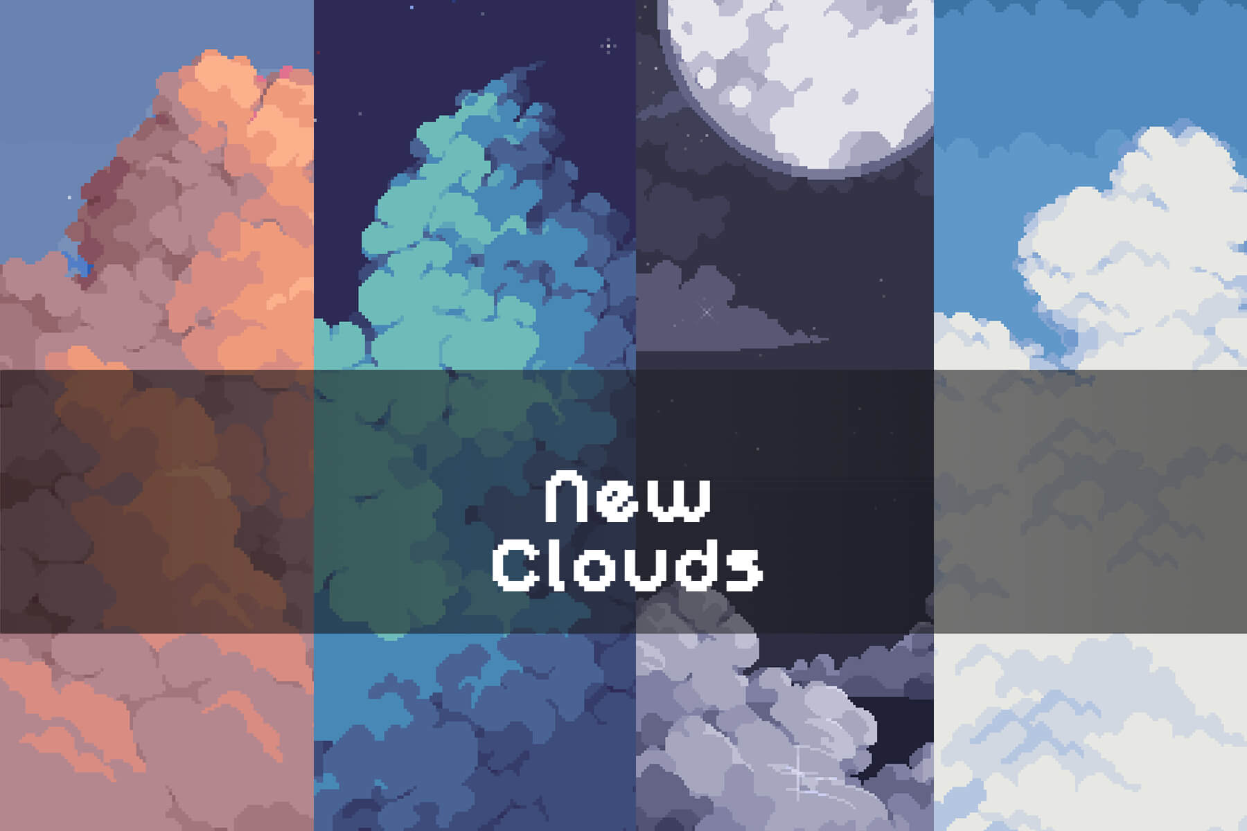 Free Pixel Cloud and Sky Backgrounds by Free Game Assets (GUI, Sprite ...