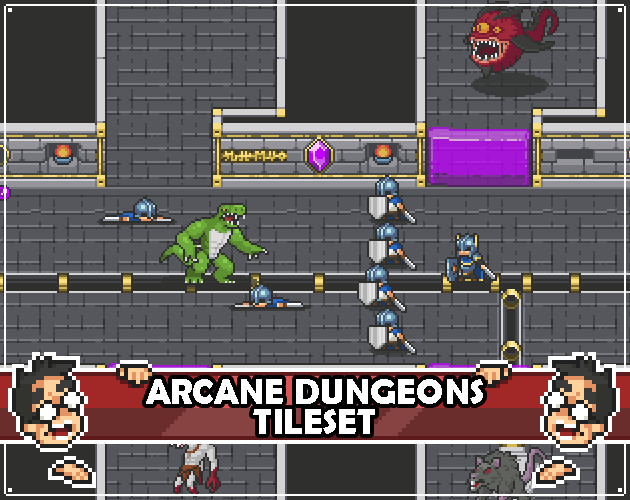 2D Pixel Art Arcane Dungeons Tileset by Elthen's Pixel Art Shop