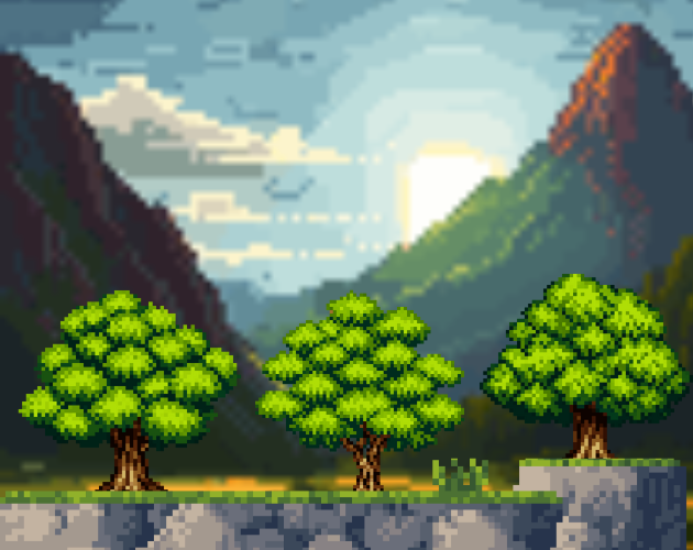 FREE | 5 Green Trees Pixel Art by PIXEL_1992