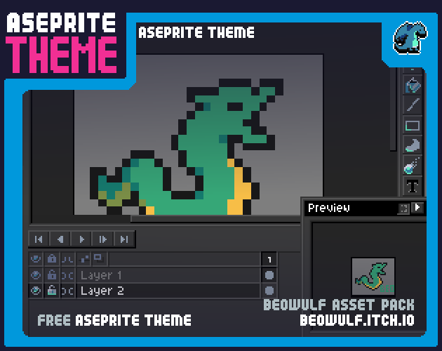 Beowulf Dark Theme to Aseprite by Beowulf