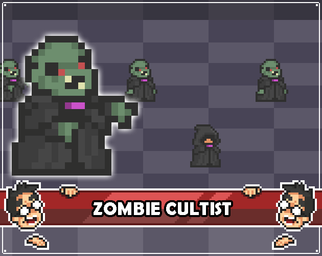 2D Pixel Art Zombie Cultist Sprites by Elthen's Pixel Art Shop