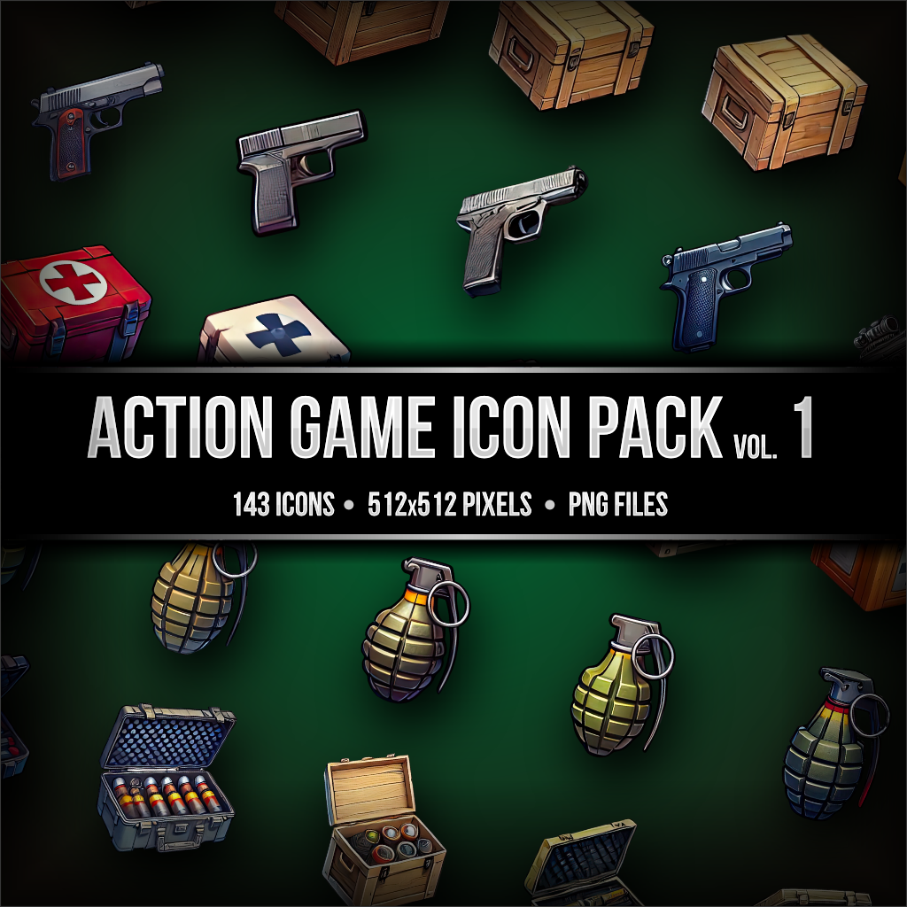 Action Military Game Inventory Icon Pack vol. 1 by pzUH