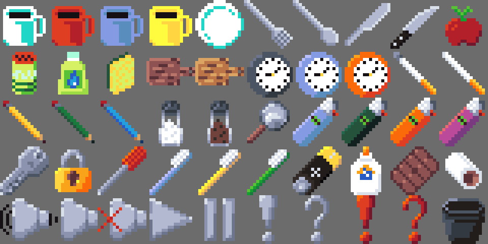 Modern Icons (16x16)Pixel Art by 0907_8ra8