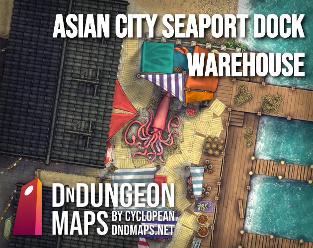 Comments - Asian City Seaport Docks Warehouse - D&D/DnD Battle Map Pack ...