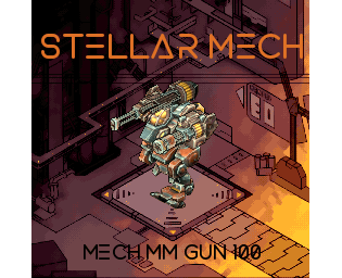 Stellar Mech: MM Gun 100 High Res 2D Pixel Art by ASTek Game Studio