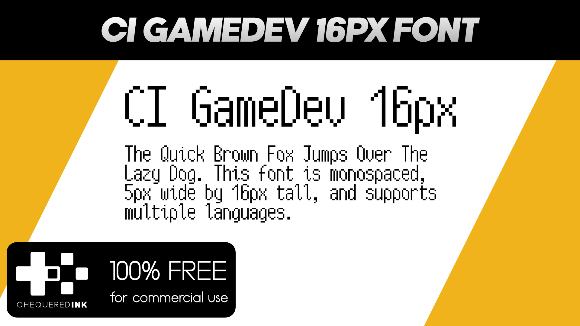 CI GameDev 16px Font by Chequered Ink