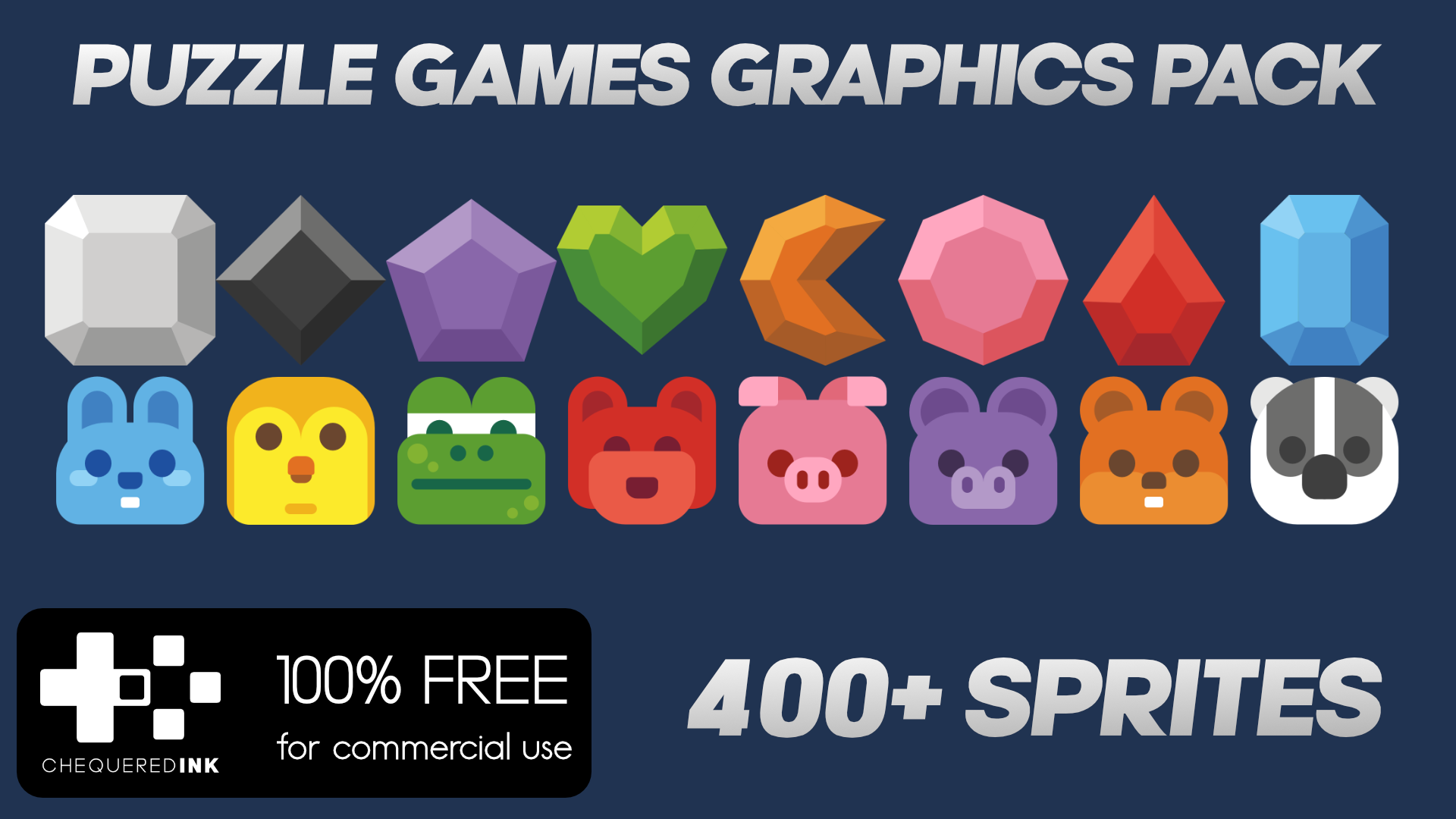 64 New Sprites Added - Puzzle Games Graphics Pack by Chequered Ink
